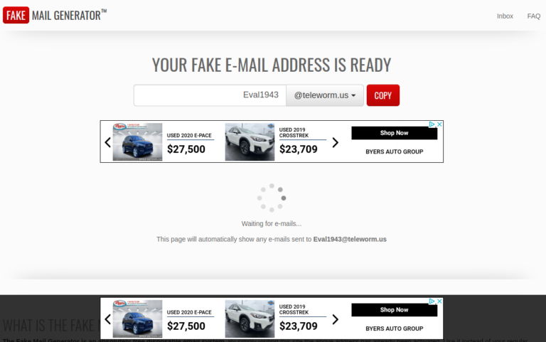 Fake Mail Generator – Flush Twice
